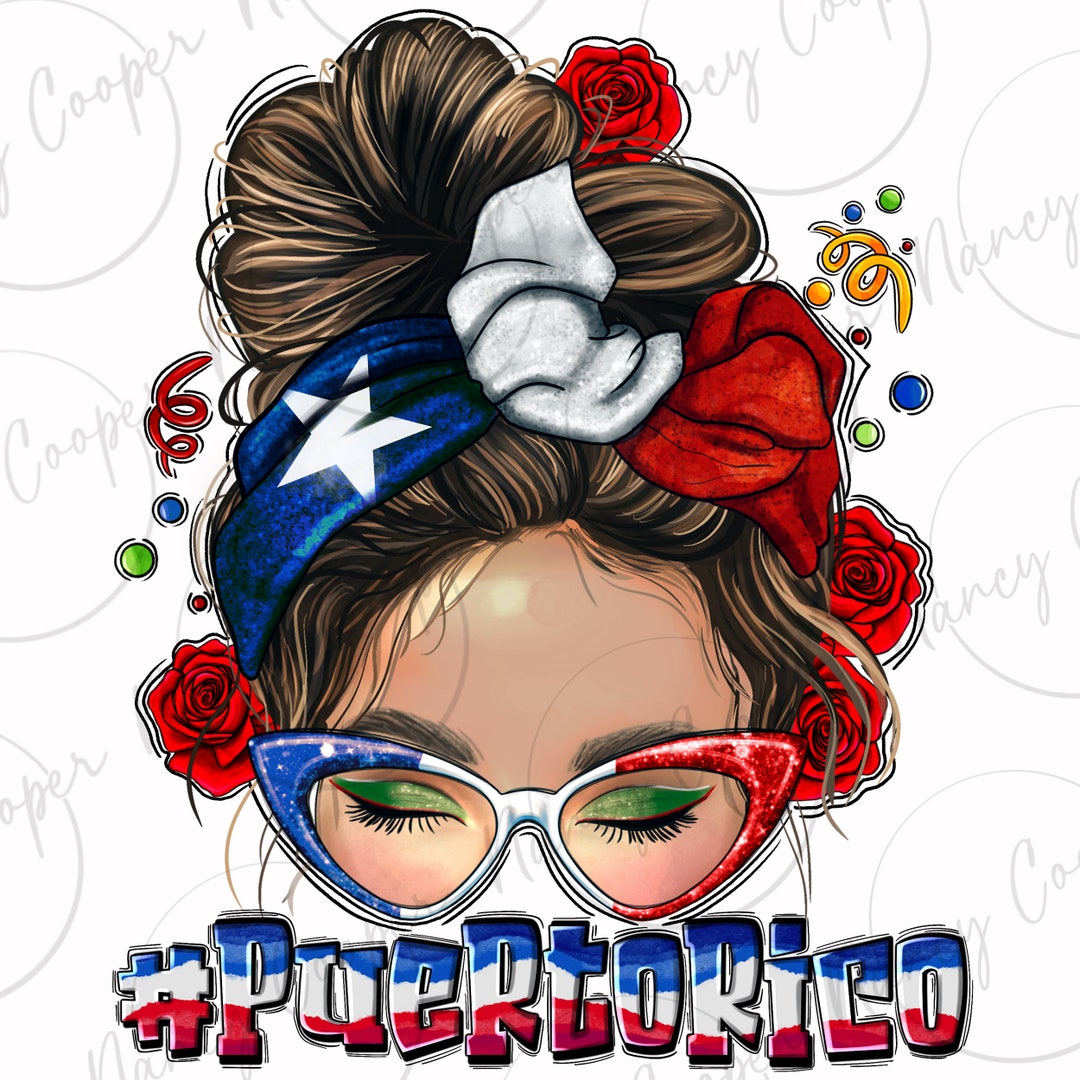 Puerto Rico Messy Bun Png Sublimation Design Download, Puerto Rico Png ...