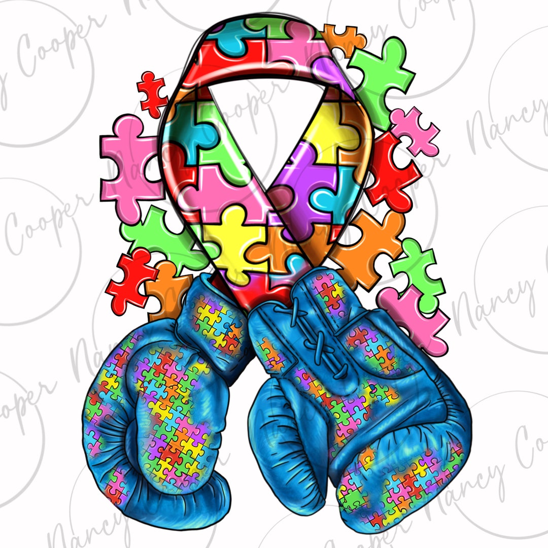 Autism Awareness With Boxing Gloves Png Sublimation Design Download ...