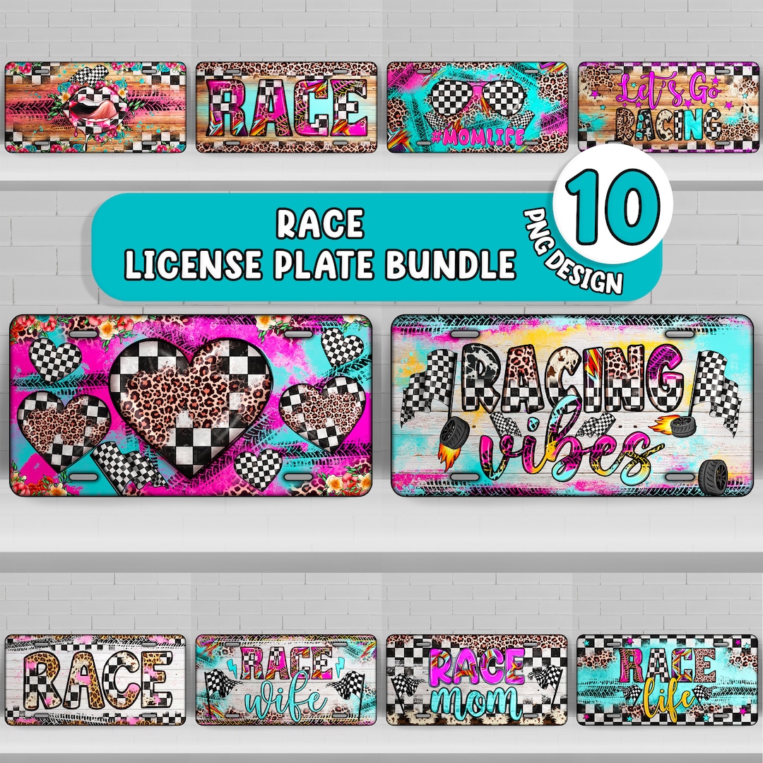 Race License Plate Bundle Png, Game Day Png, License Plate Png, Race ...