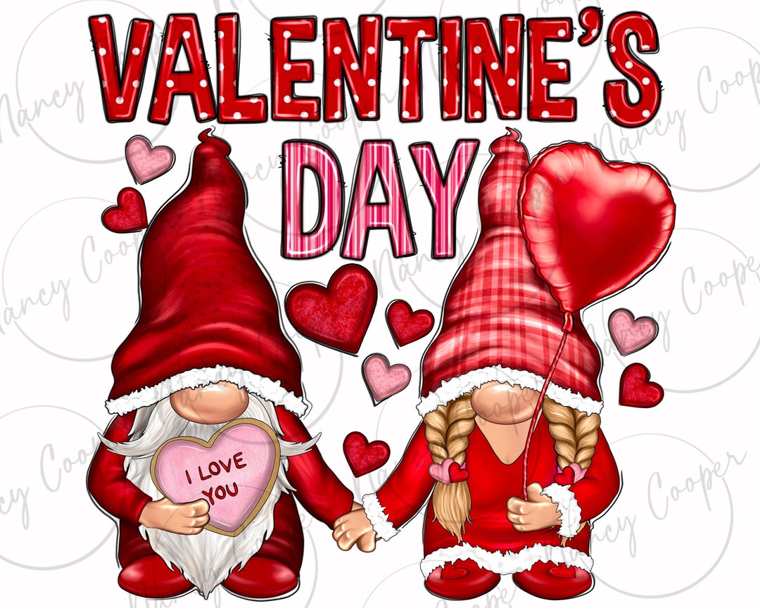 Valentine's Day With Gnomes Png Sublimation Design Download, Happy ...