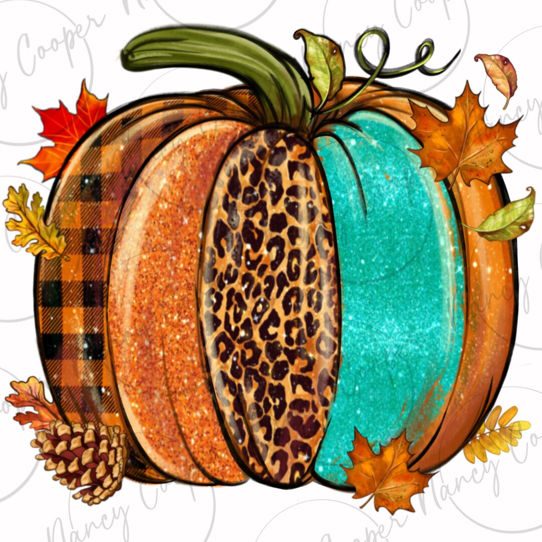 Fall Leopard Pumpkin Png Sublimation Design Download, Western Pumpkin ...