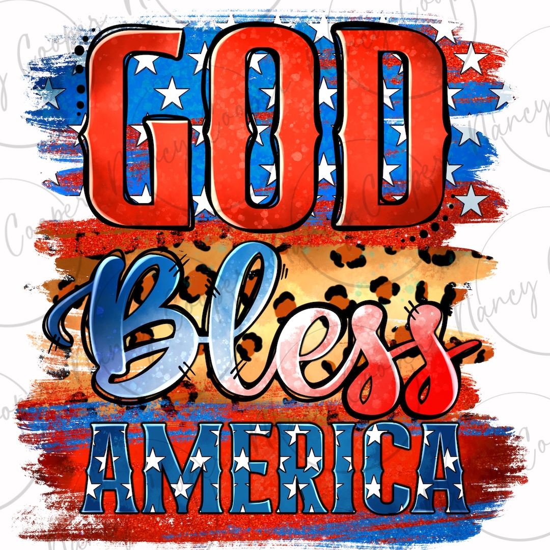 God Bless America Png Sublimation Design Download, 4th of July Png, USA ...
