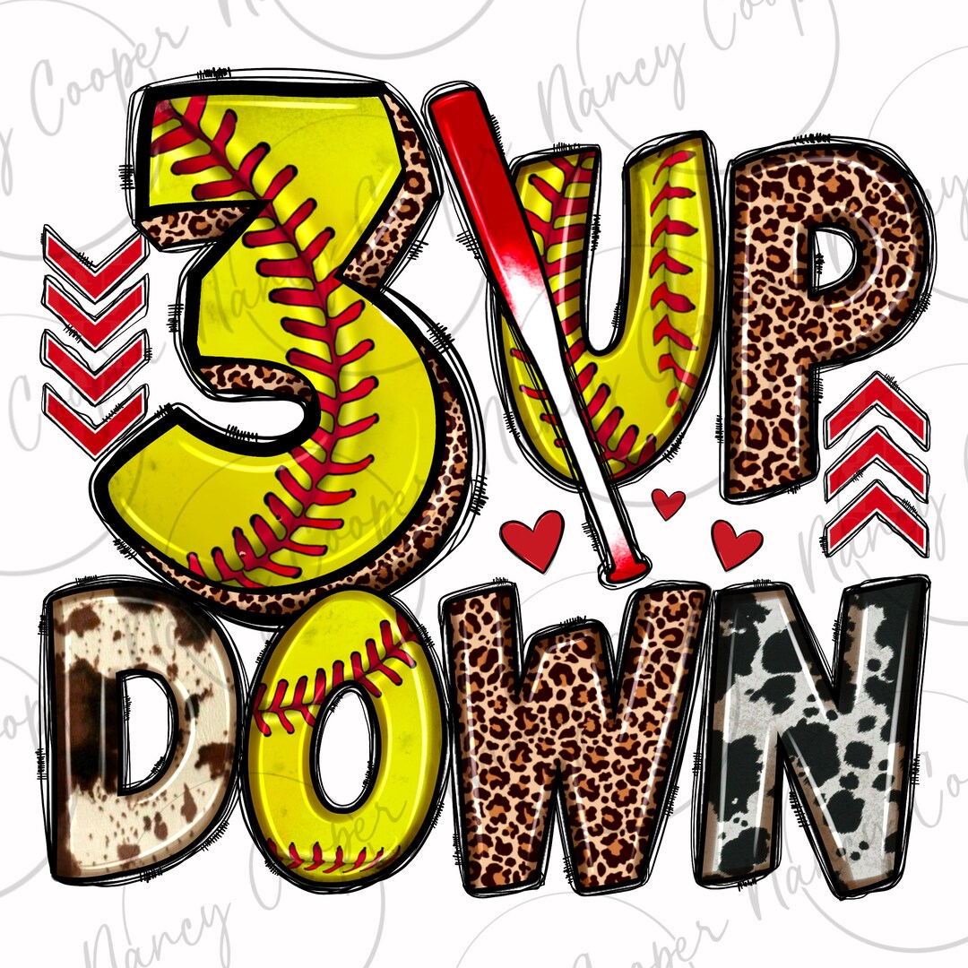 3 up 3 Down Softball Png Sublimation Design Download, Sport Png ...