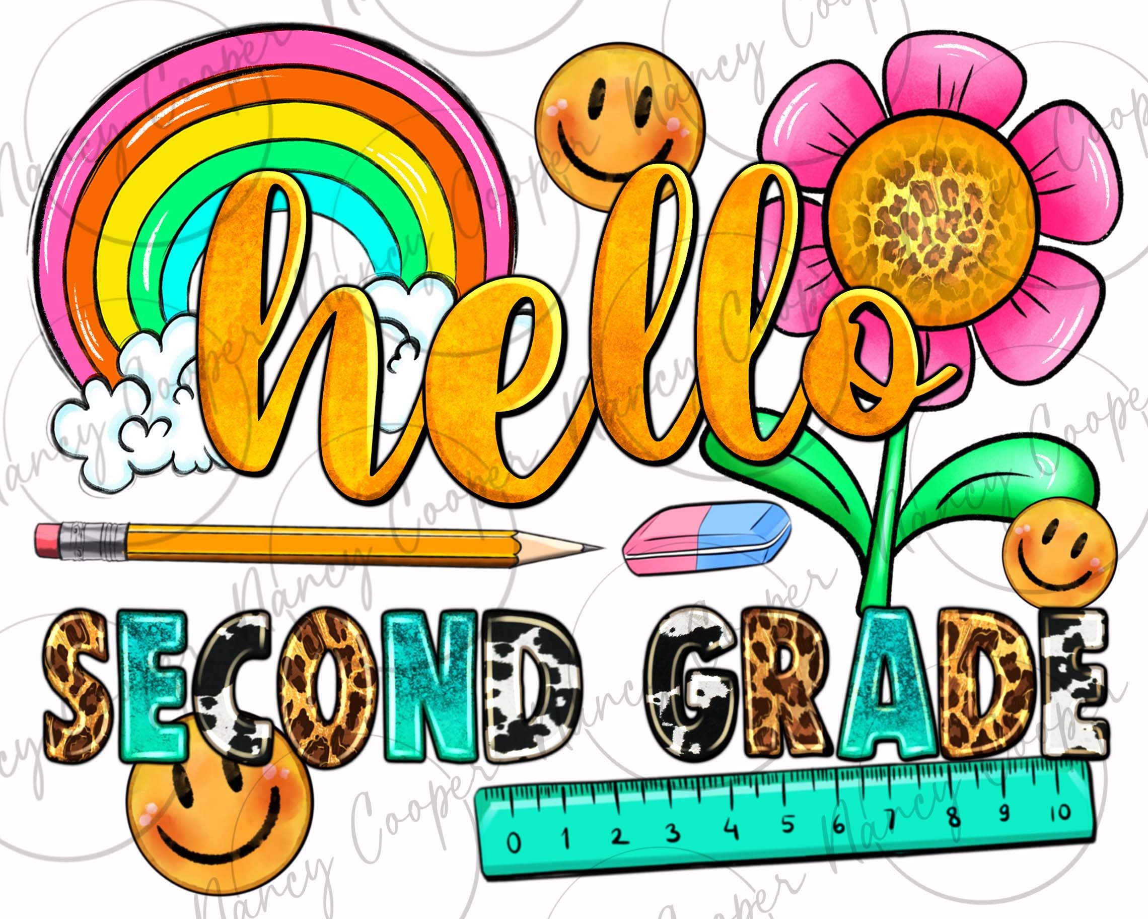Hello Second Grade Png Sublimation Design Download 2nd Grade - Etsy