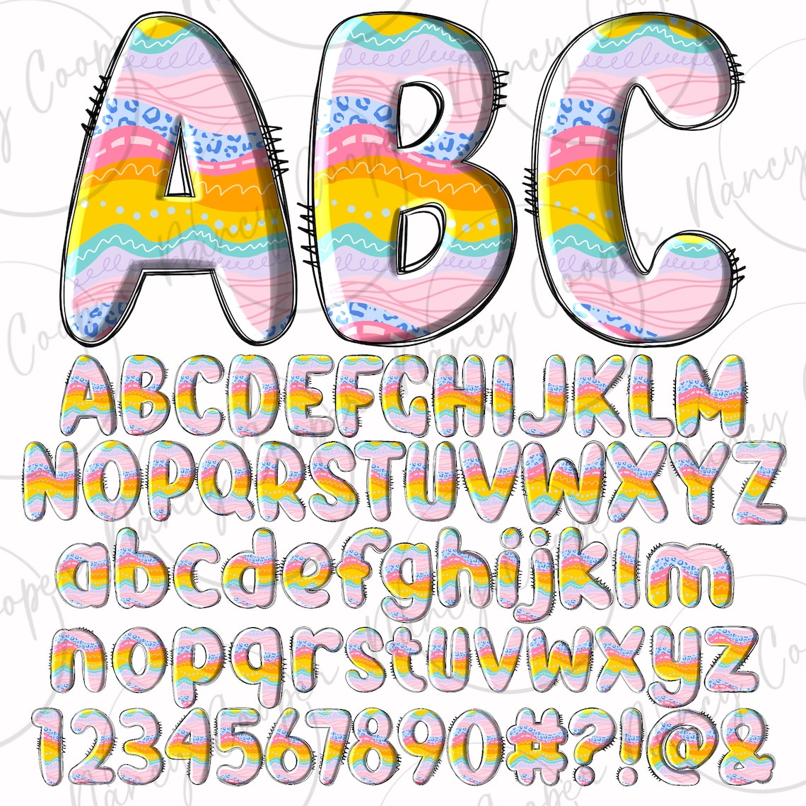 Birthday Alphabet Png Files Bundle Birthday Doodle Letters - Etsy