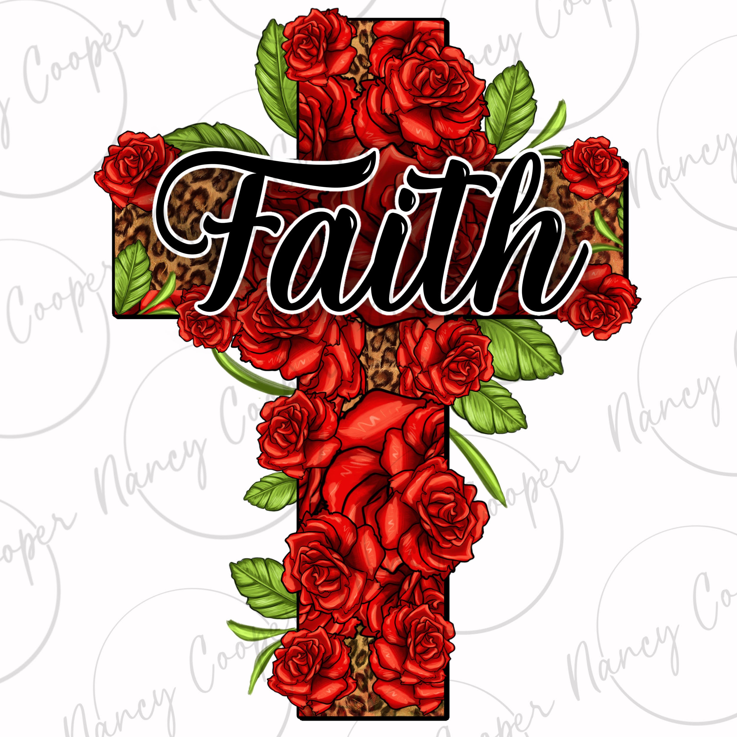 Faith Floral Cross Png Sublimation Design Download, Christian Png ...