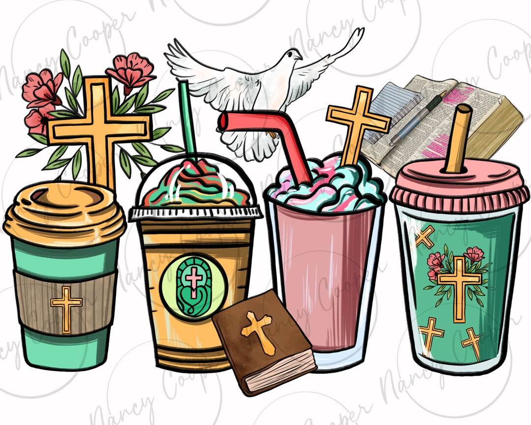 Faith Coffee Cups Png Sublimation Design Download, Christian Png ...