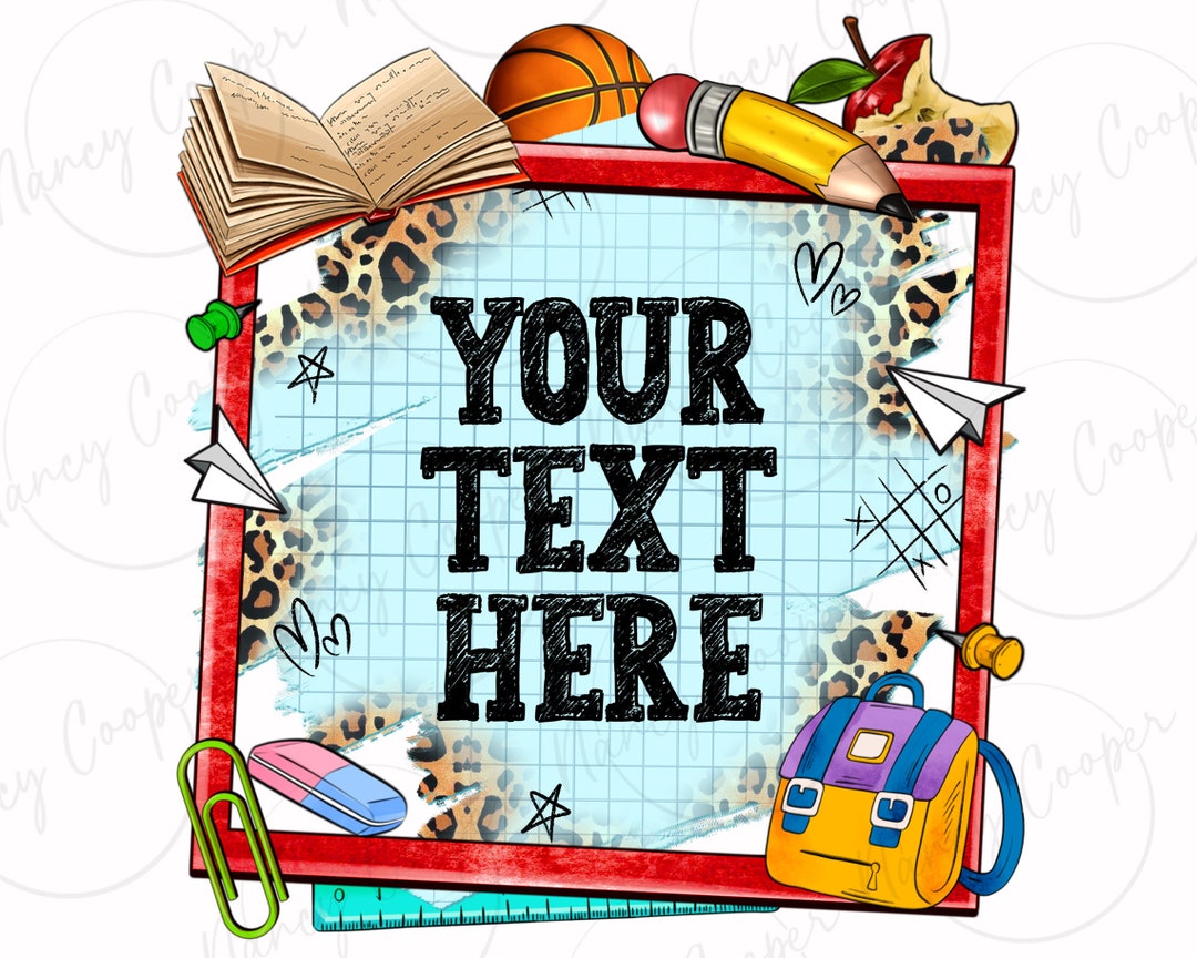Personalized School Png Sublimation Design Download, Back to School Png ...