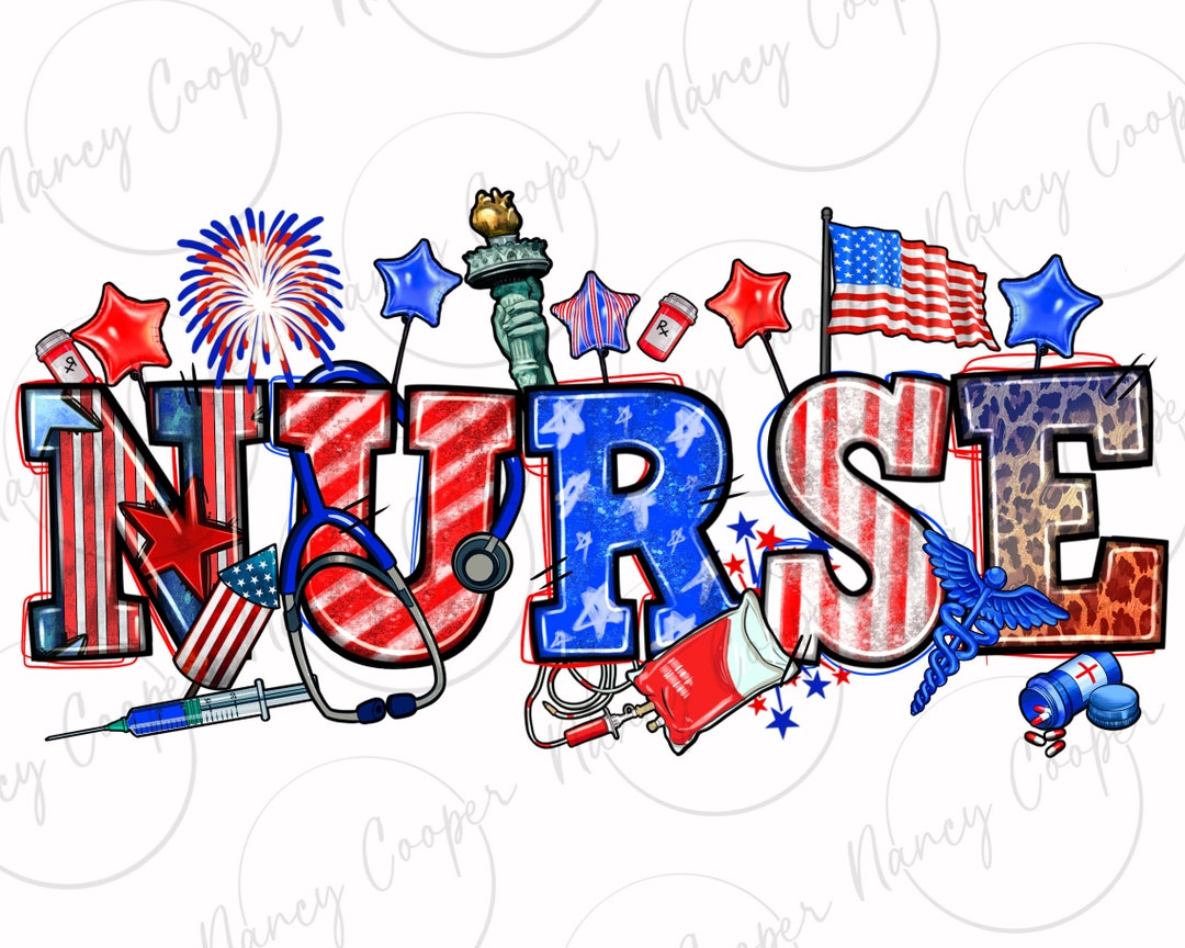 4th of July Nurse Png Sublimation Design Download, American Png, Nurse ...