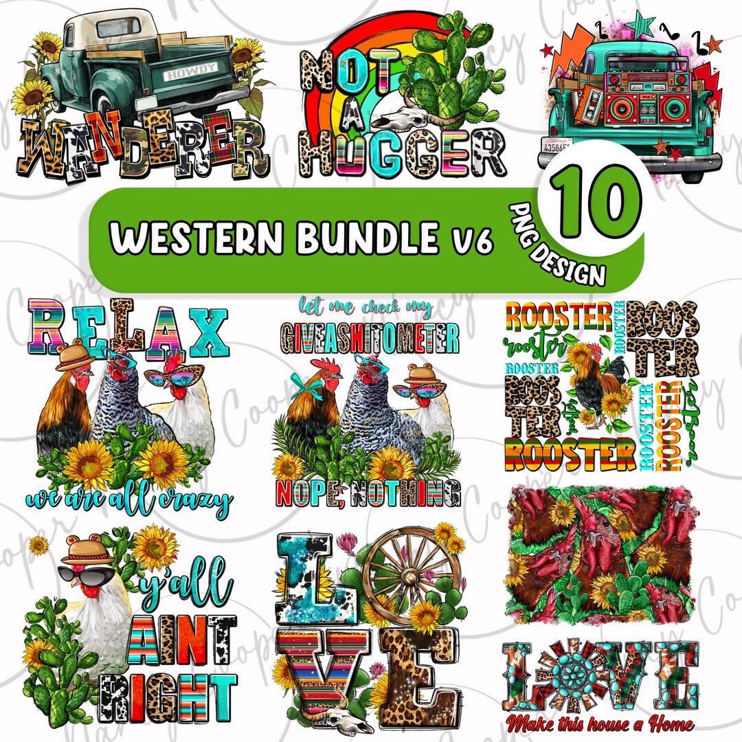 Western Bundle V6 Png Sublimation Design Download, Western Png, Western ...