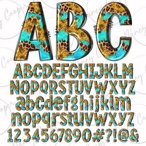 Western Alphabet Bundle Png, Cowhide Alphabet Png, Western Doodle ...