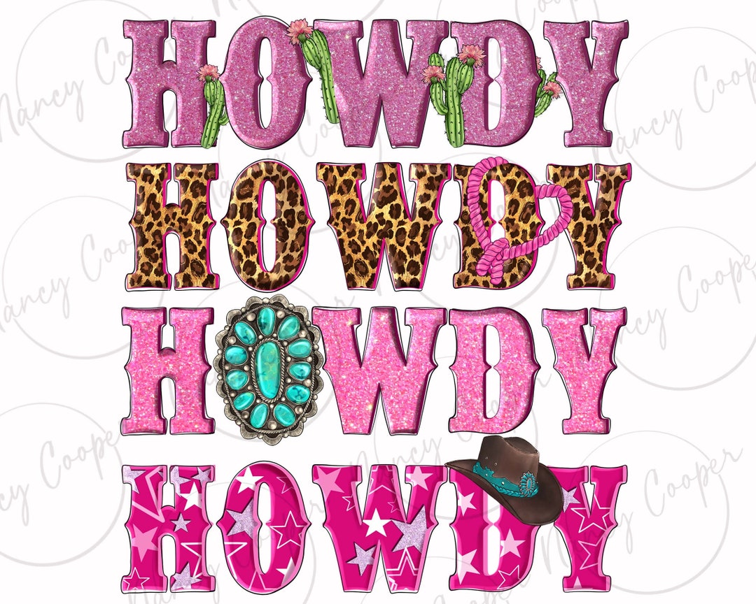 Pink Howdy Png Sublimation Design Download, Western Howdy Png, Rodeo ...