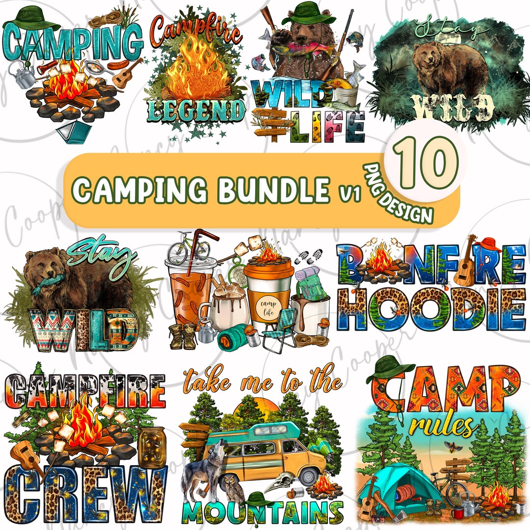 Camping Bundle V1 Png Sublimation Design Download, Camping Png, Happy ...