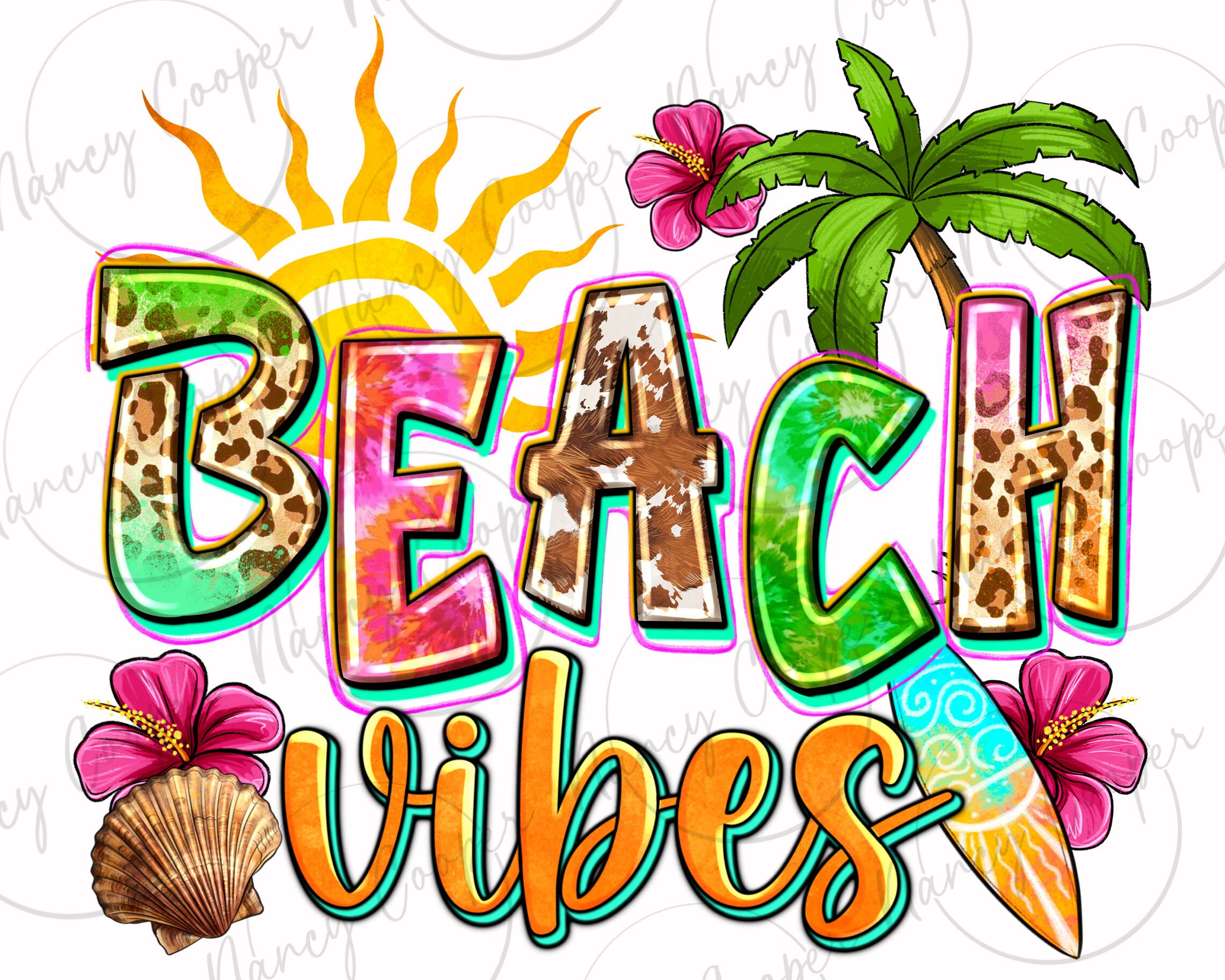 Beach Vibes Png Sublimation Design Download, Summer Vibes Png, Hello Summer Png, Western Beach ...