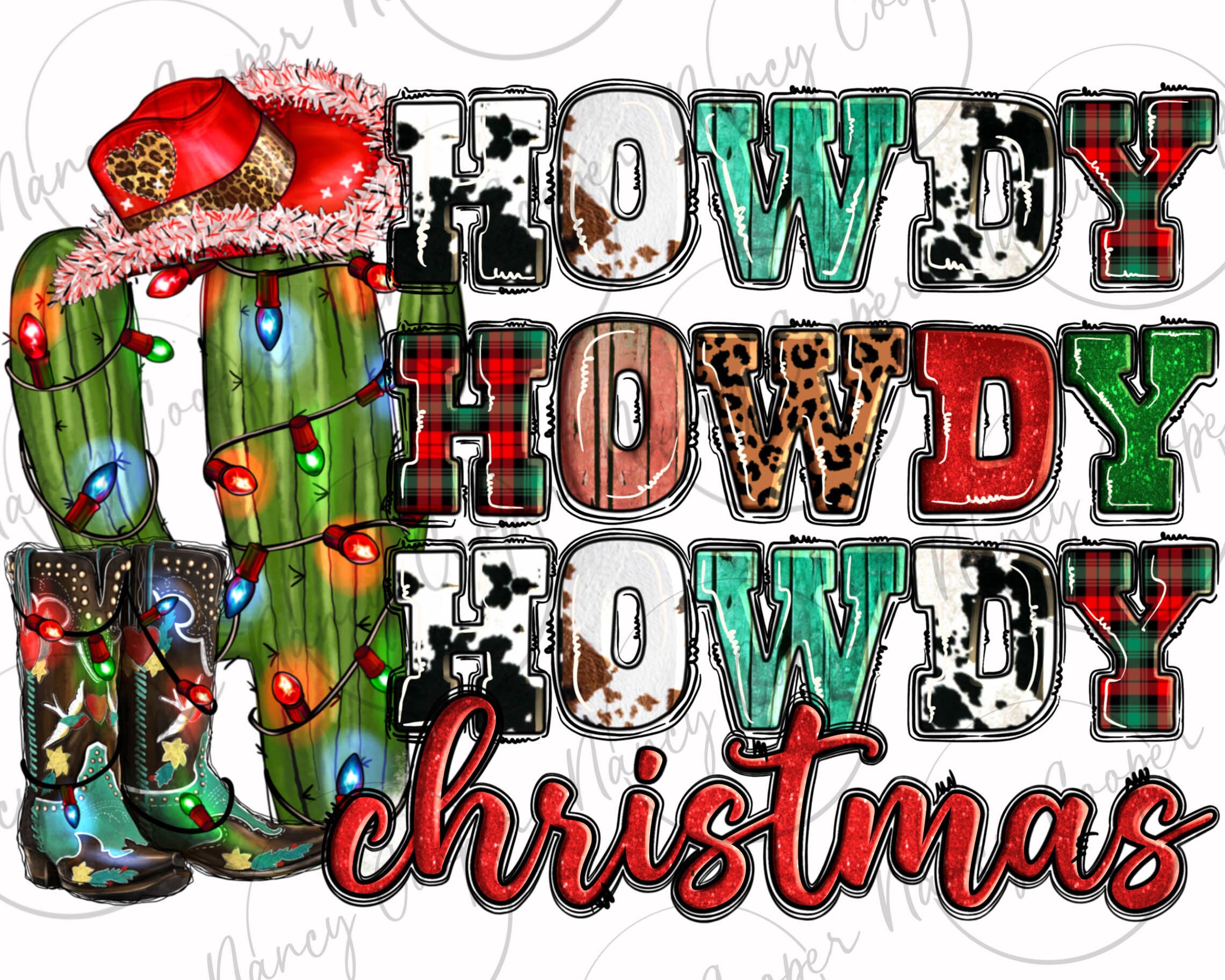 Howdy Howdy Howdy Christmas Png Sublimation Design Download, Merry ...