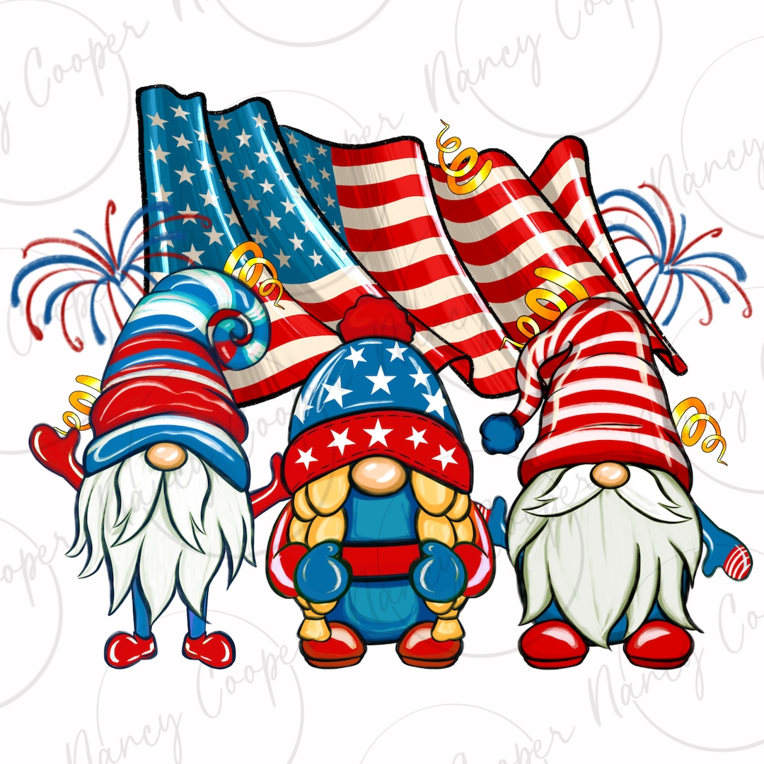 Fourth of July Gnomes Png Sublimation Design Download, 4th of July Png ...