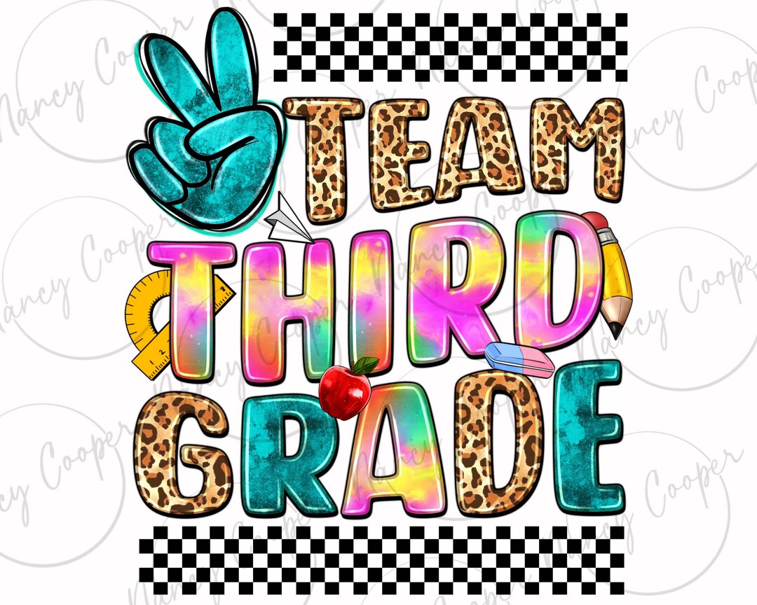 Team Third Grade Png Sublimation Design Download, 3rd Grade Png ...