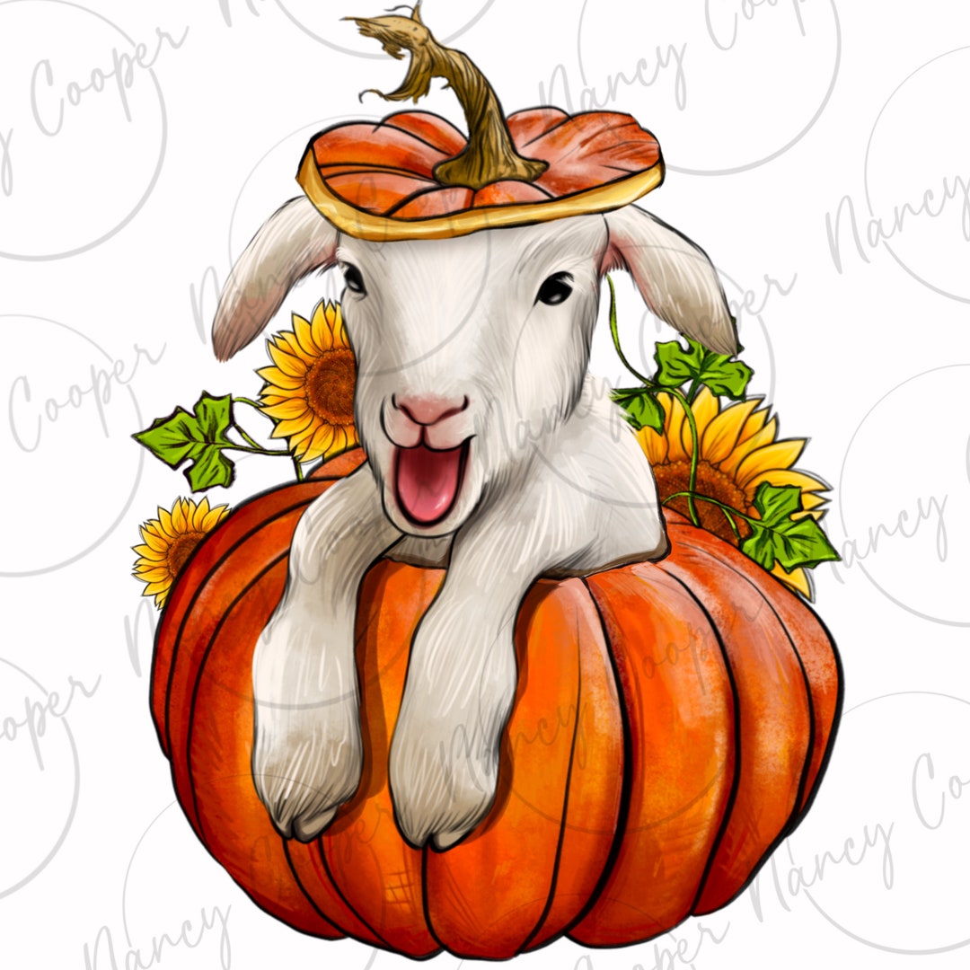 Fall Pumpkin Lamb Png Sublimation Design Download, Hello Fall Png ...