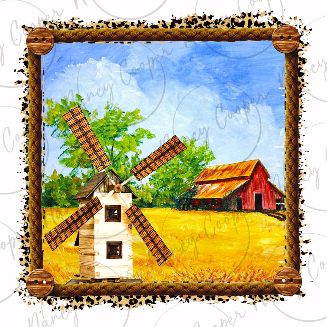 Windmill Png Sublimation Design Download, Western Png Design, Small ...