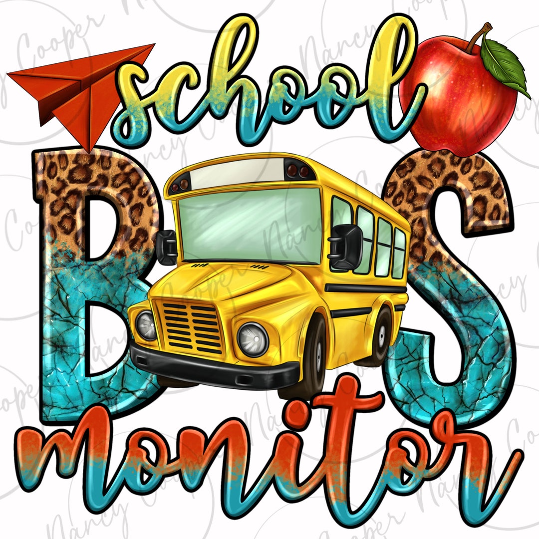 School Bus Monitor Png Sublimation Design Download, Back to School Png ...