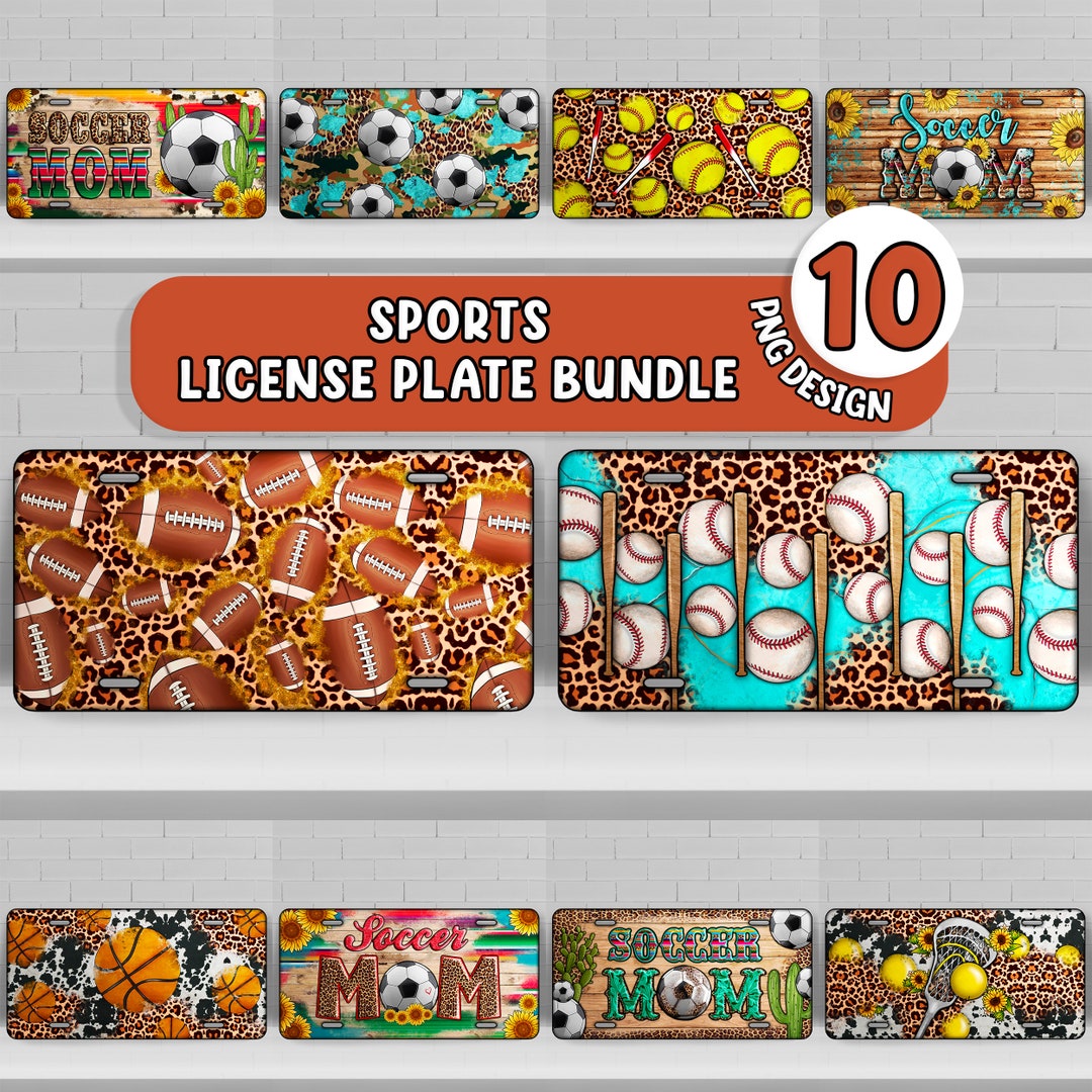 Sports License Plate Bundle Png, Game Day Png, License Plate Png ...