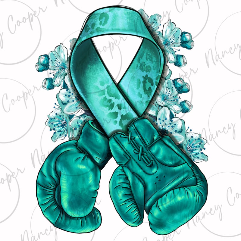Boxing Glove Teal Cancer - Etsy