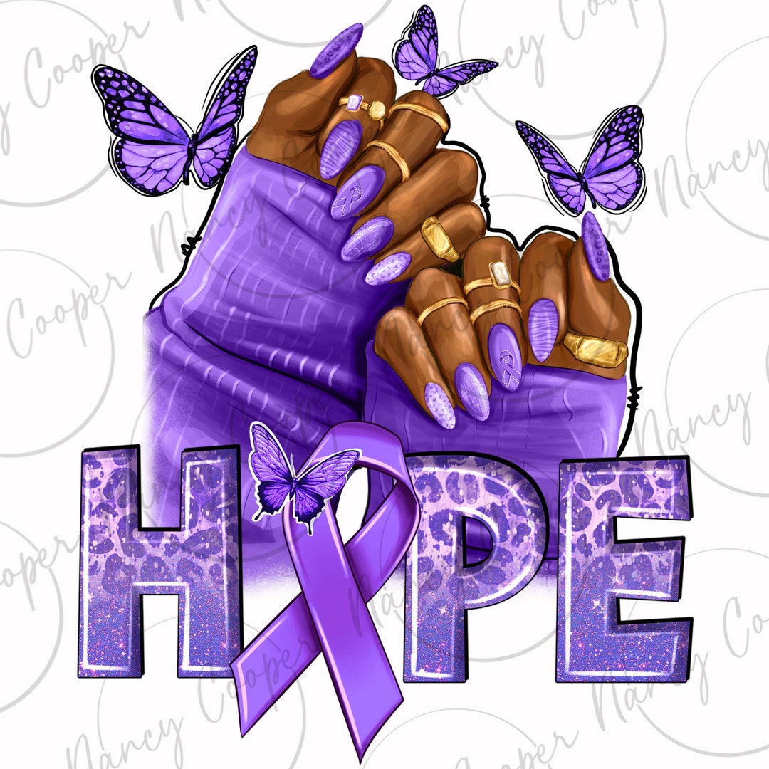 Hope Lavender Ribbon All Cancers Png Sublimation Design Download ...