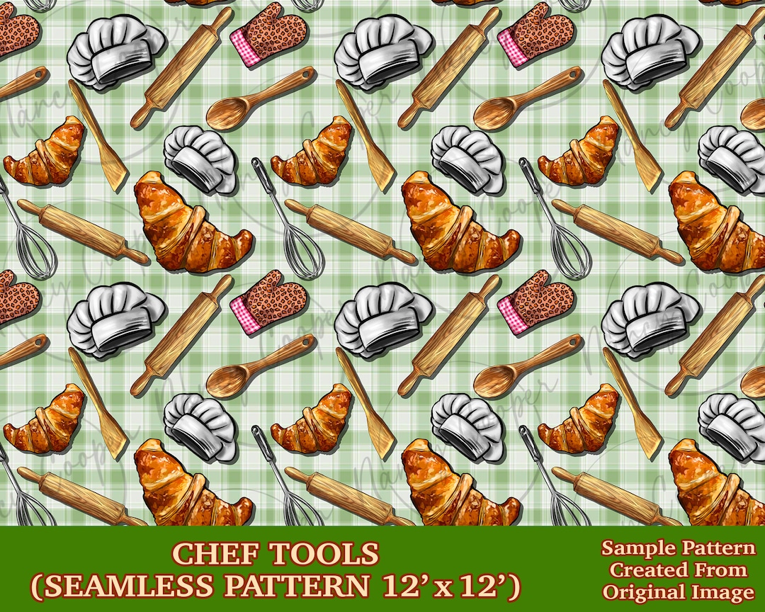 Chef Tools Seamless Pattern Digital Paper, Chef Digital Seamless ...