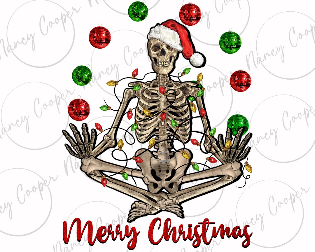 Merry Christmas Skeleton Png Sublimation Design Download, Merry ...