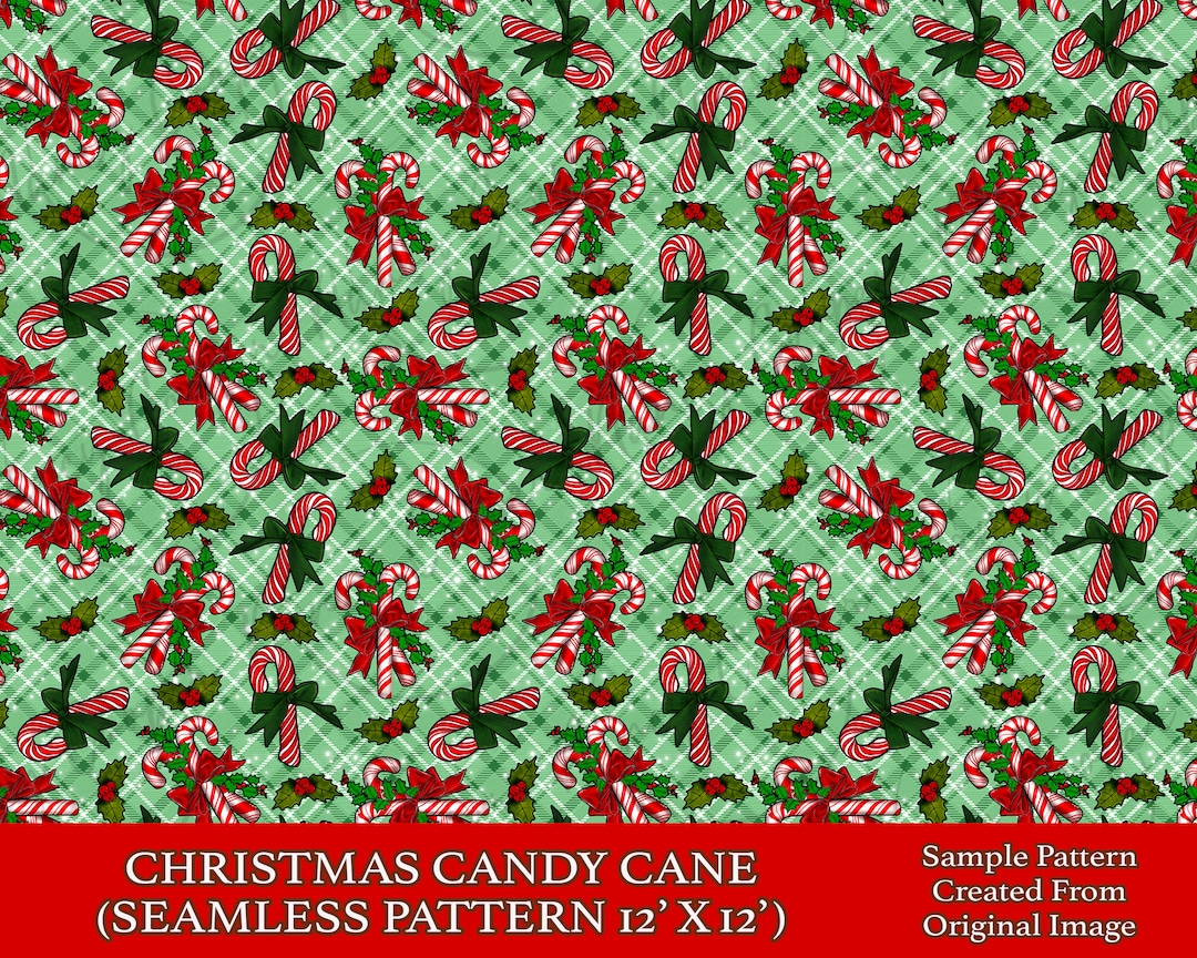 Christmas Candy Cane Seamless Pattern Digital Paper, Christmas Digital ...