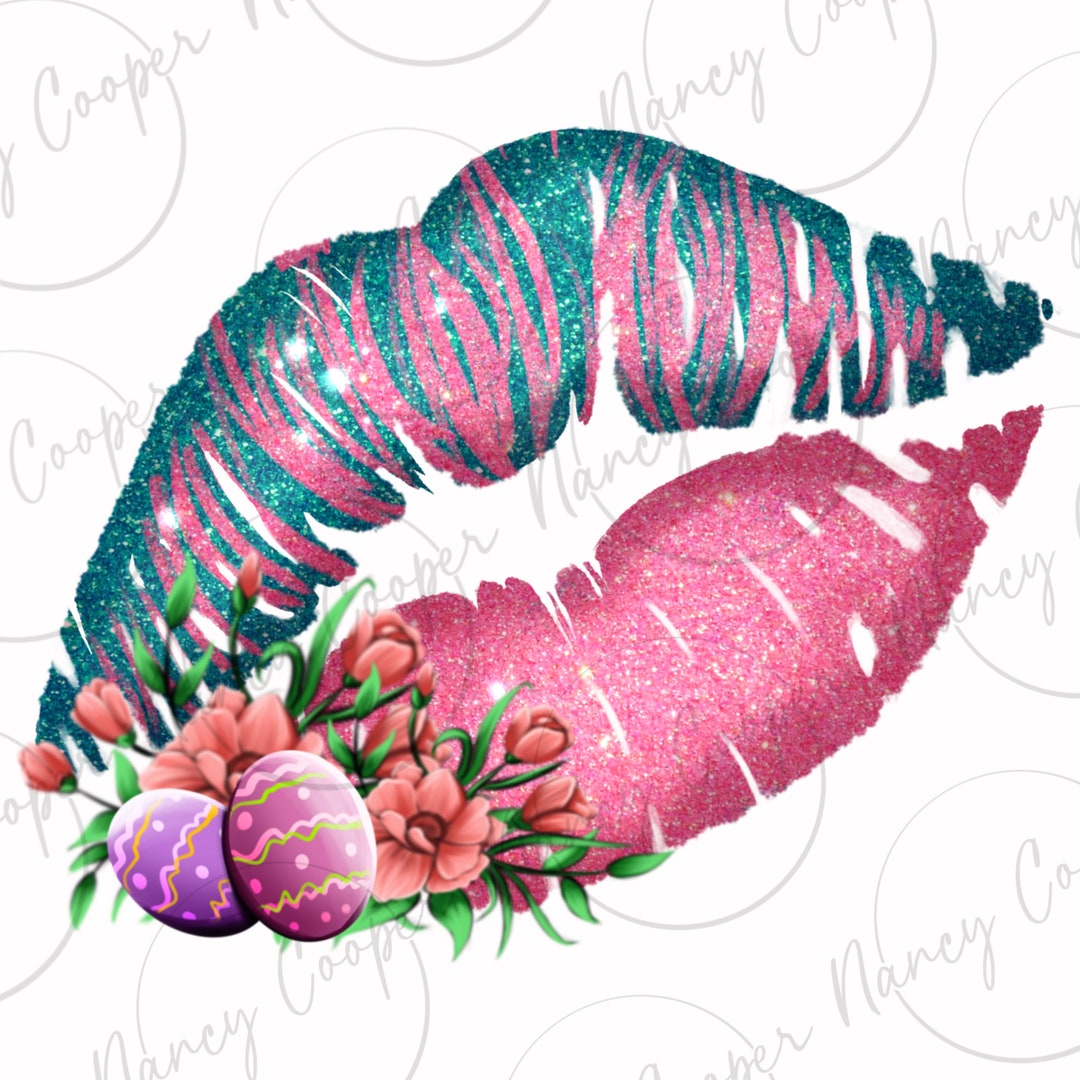 Easter Lips Png Sublimation Design Download, Happy Easter Day Png, Floral Lips Png, Easter Day ...