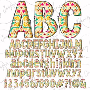 Mexican Alphabet Png Files Bundle, Mexican Doodle Letters Png, Mexican ...