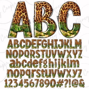 Safari Alphabet Bundle Png, Western Alphabet Png, Western Doodle ...