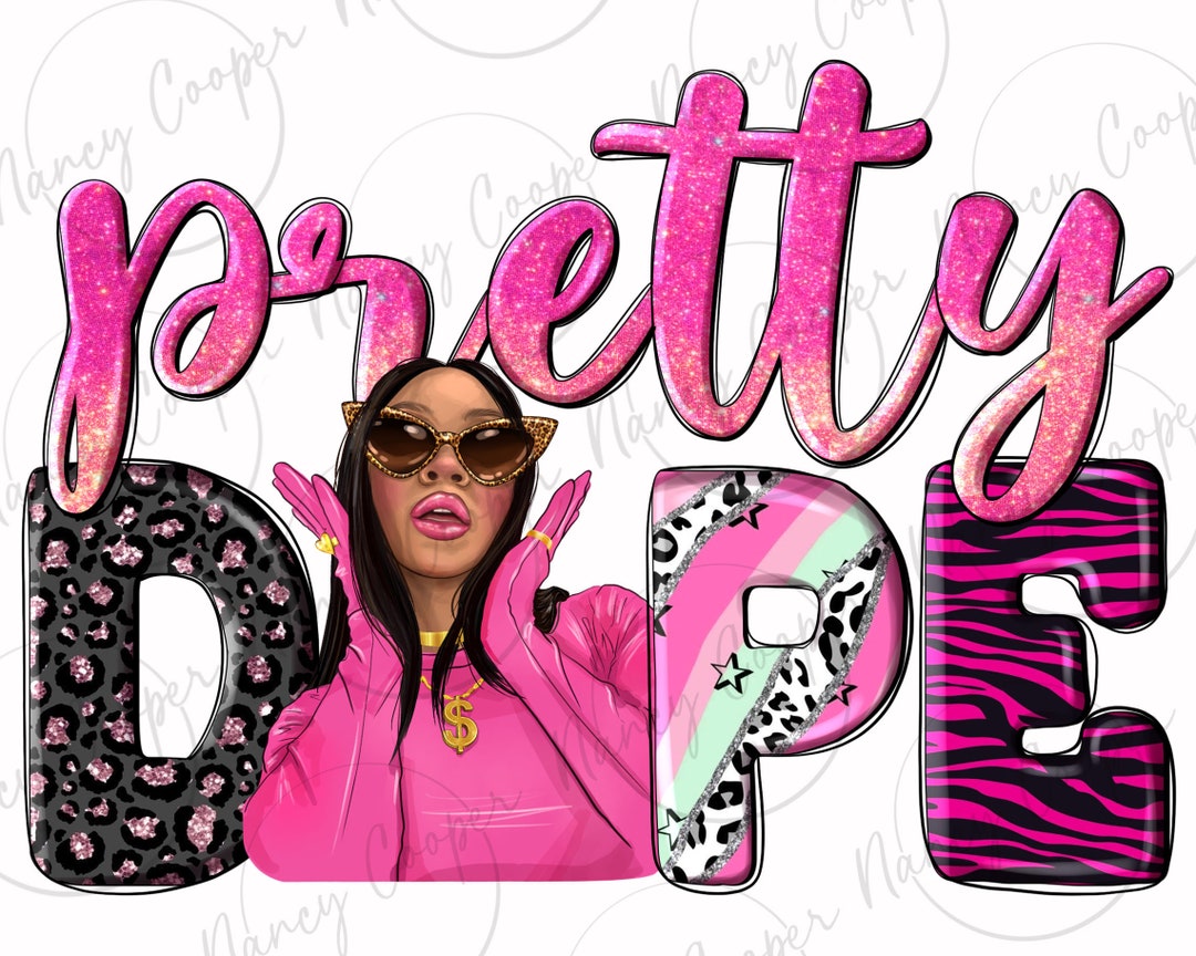 Pretty Dope Png Sublimation Design Download, Afro Woman Png, Black ...