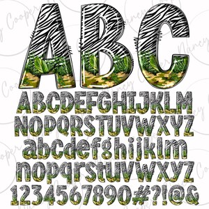 Safari Alphabet Bundle Png, Western Alphabet Png, Western Doodle ...