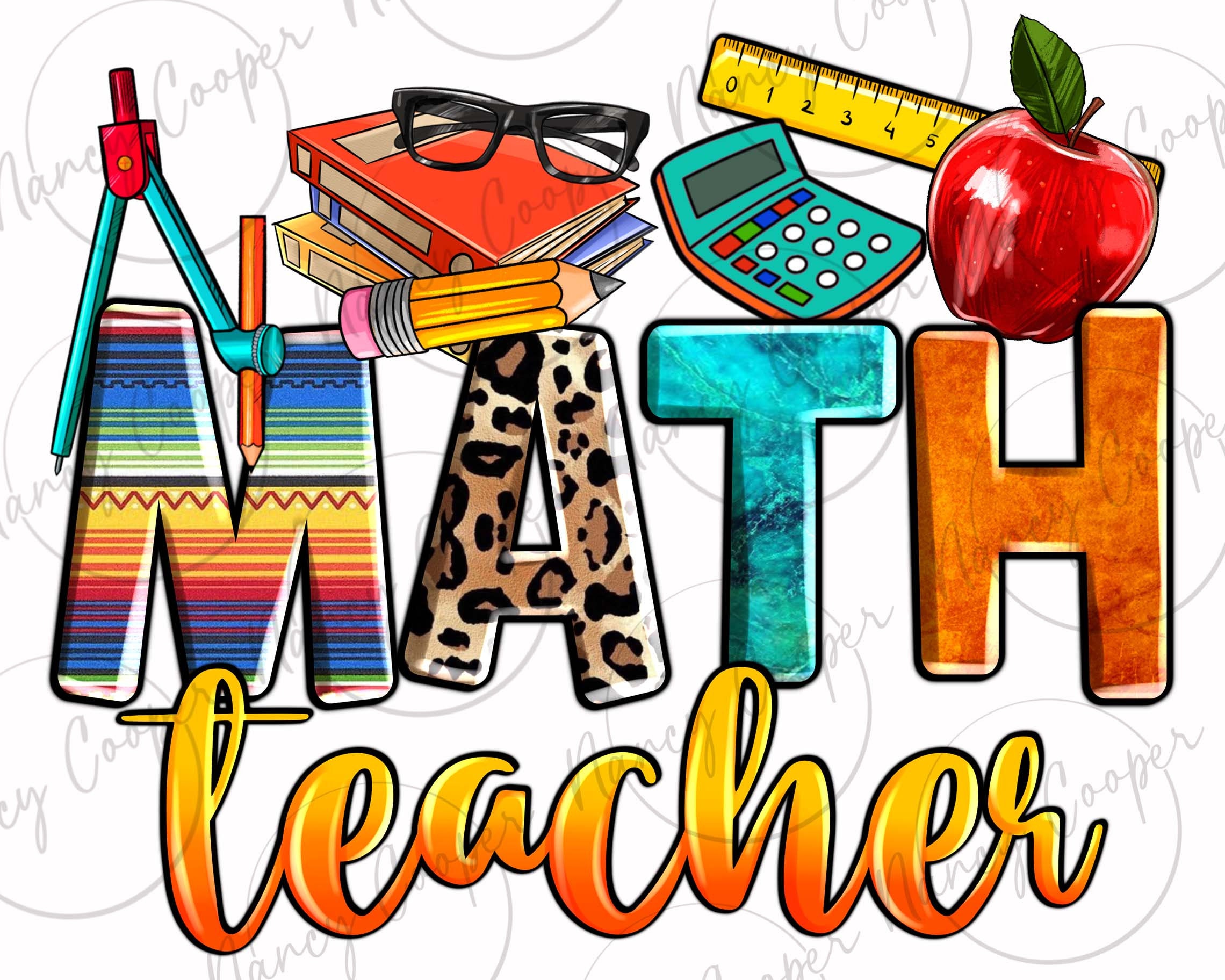 Math Teacher Png Sublimation Design Download, Teacher's Day Png ...
