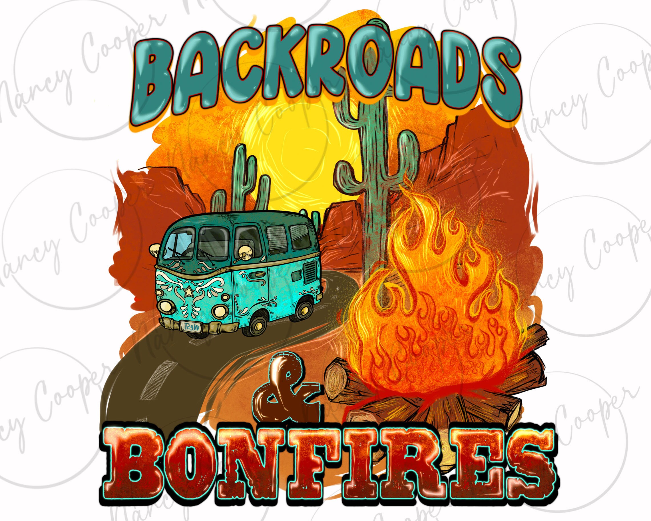 Backroads and Bonfire Png Sublimation Design Download Camping - Etsy