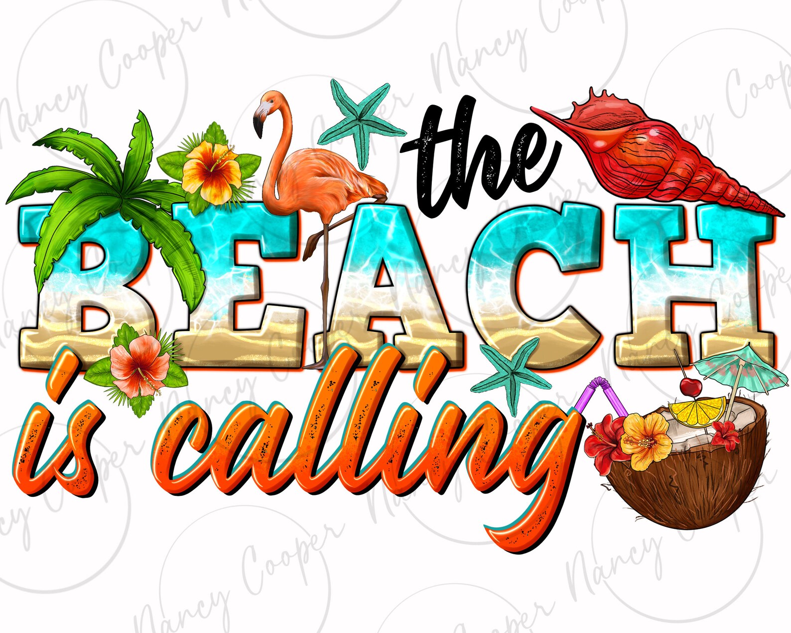 The Beach is Calling Png Sublimation Design Download, Summer Vibes Png ...