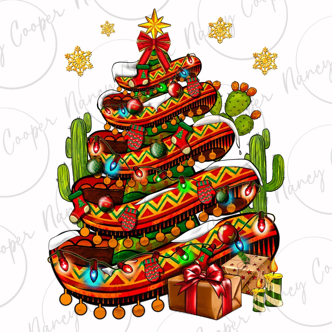 Christmas Feliz Navidad Sombrero Tree Png, Merry Christmas Png, Happy ...