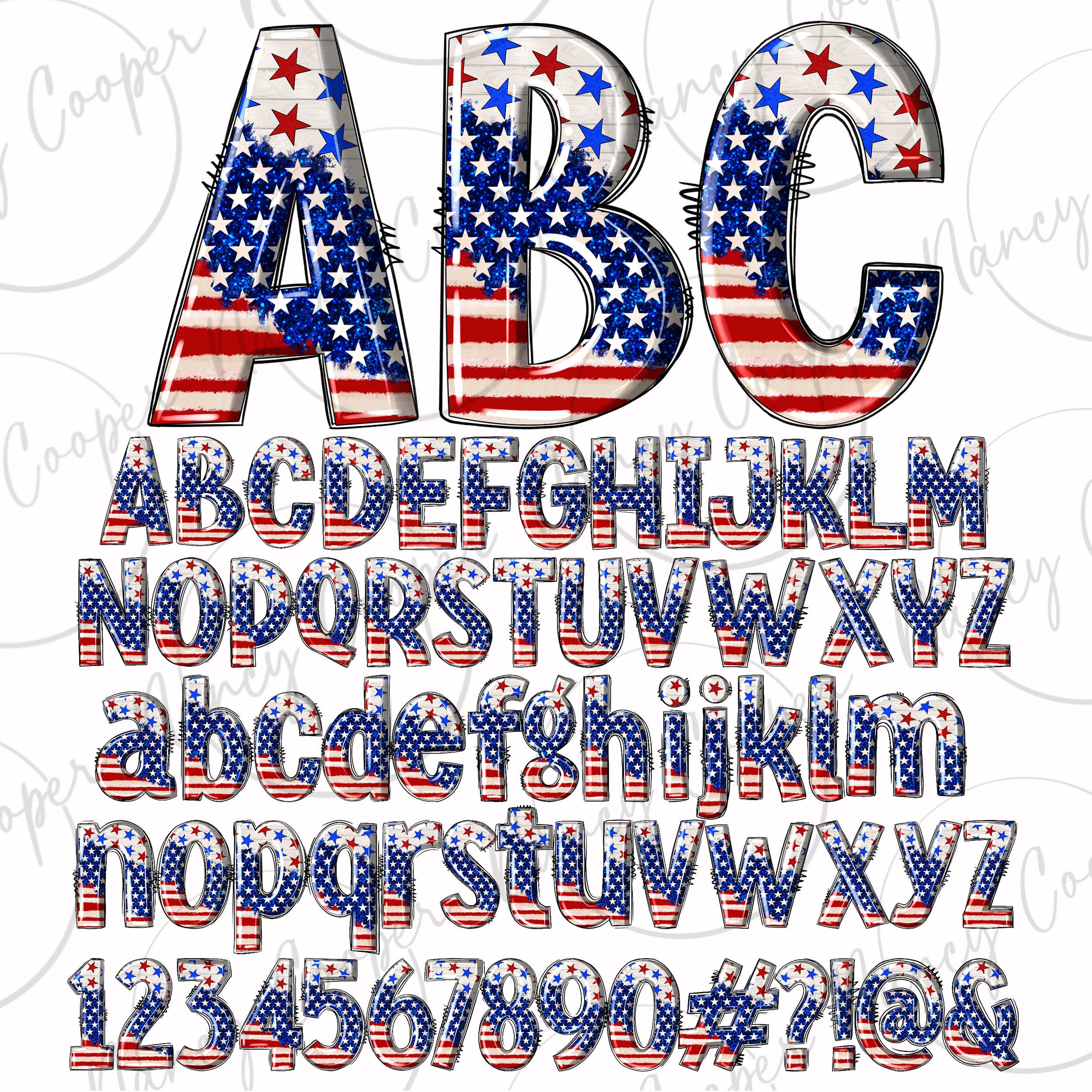 USA Alphabet Bundle Png, 4th F July Png, USA Doodle Letters Png, USA ...
