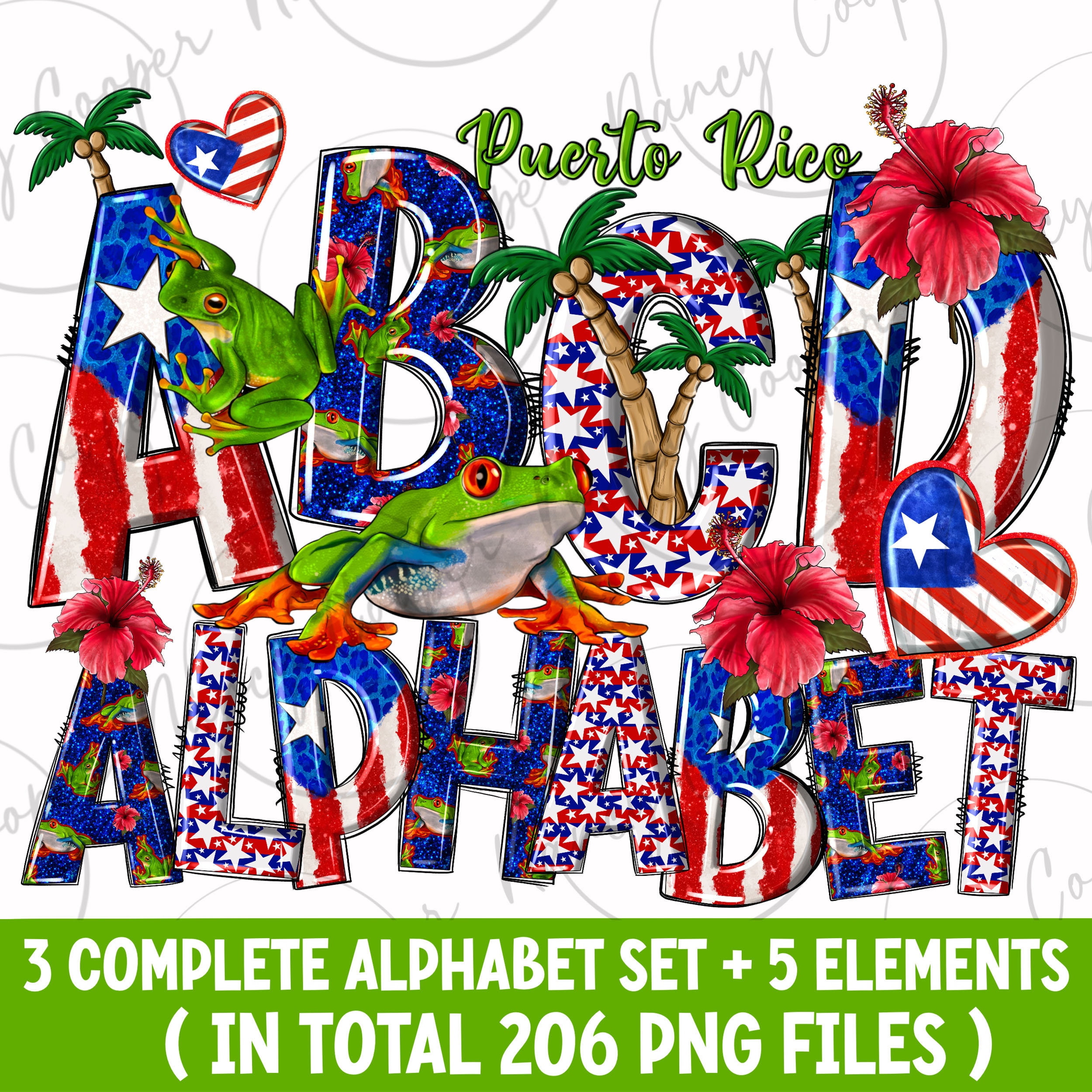 Puerto Rico Alphabet Bundle Png, Puerto Rico Png, Puerto Rico Doodle ...