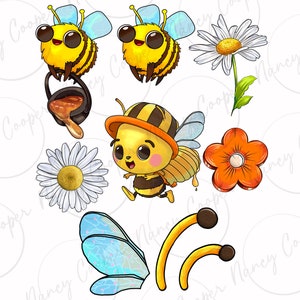 Daisy Honey Bee Alphabet Bundle Png, Bee Png, Honey Doodle Letters Png ...