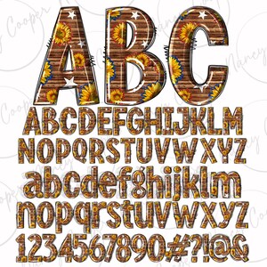 Texas Alphabet Png Files Bundle, Texas Doodle Letters Png, Sunflowers ...