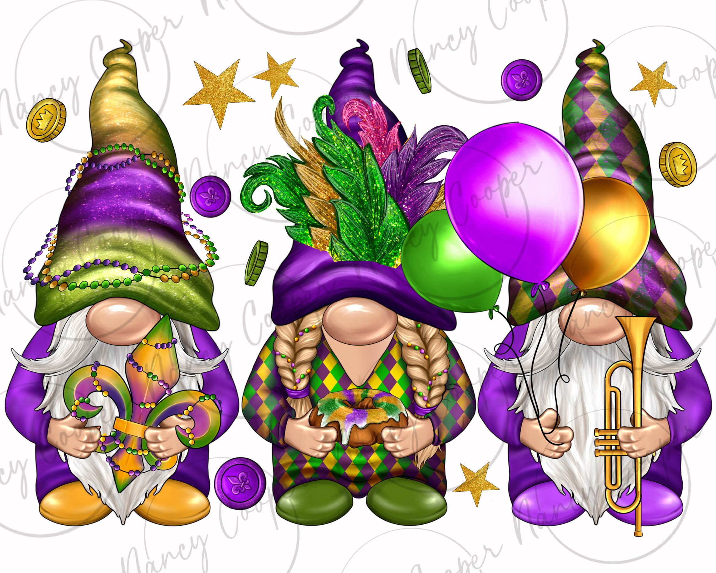 Mardi Gras Gnomes Png Sublimation Design Download, Happy Mardi Gras Png ...