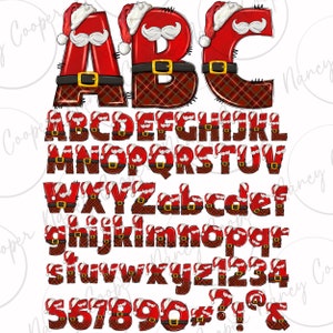 Christmas Alphabet Png Files Bundle, Christmas Doodle Letters Png ...