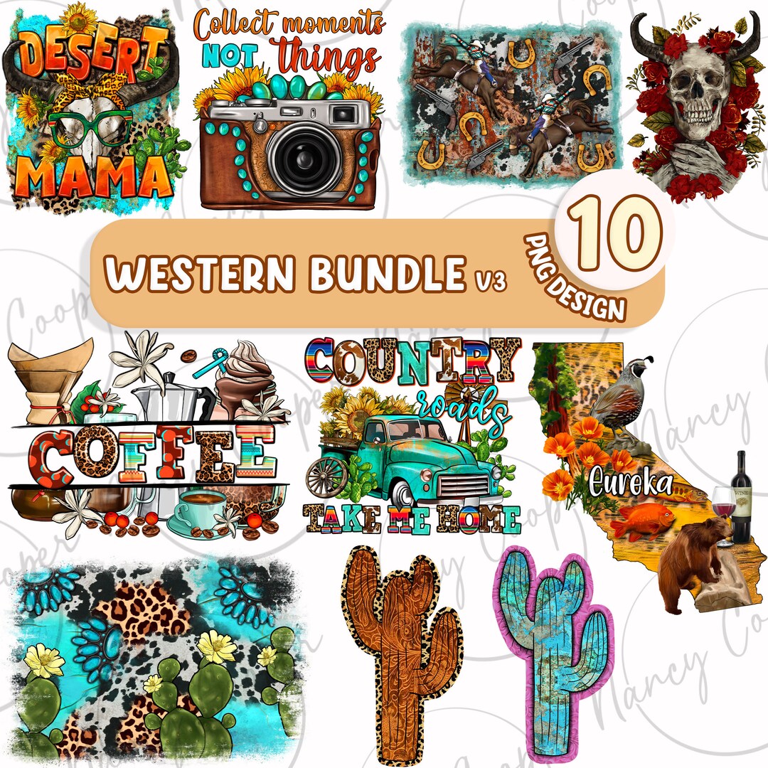 Western Bundle V3 Png Sublimation Design Download, Western Png, Western ...