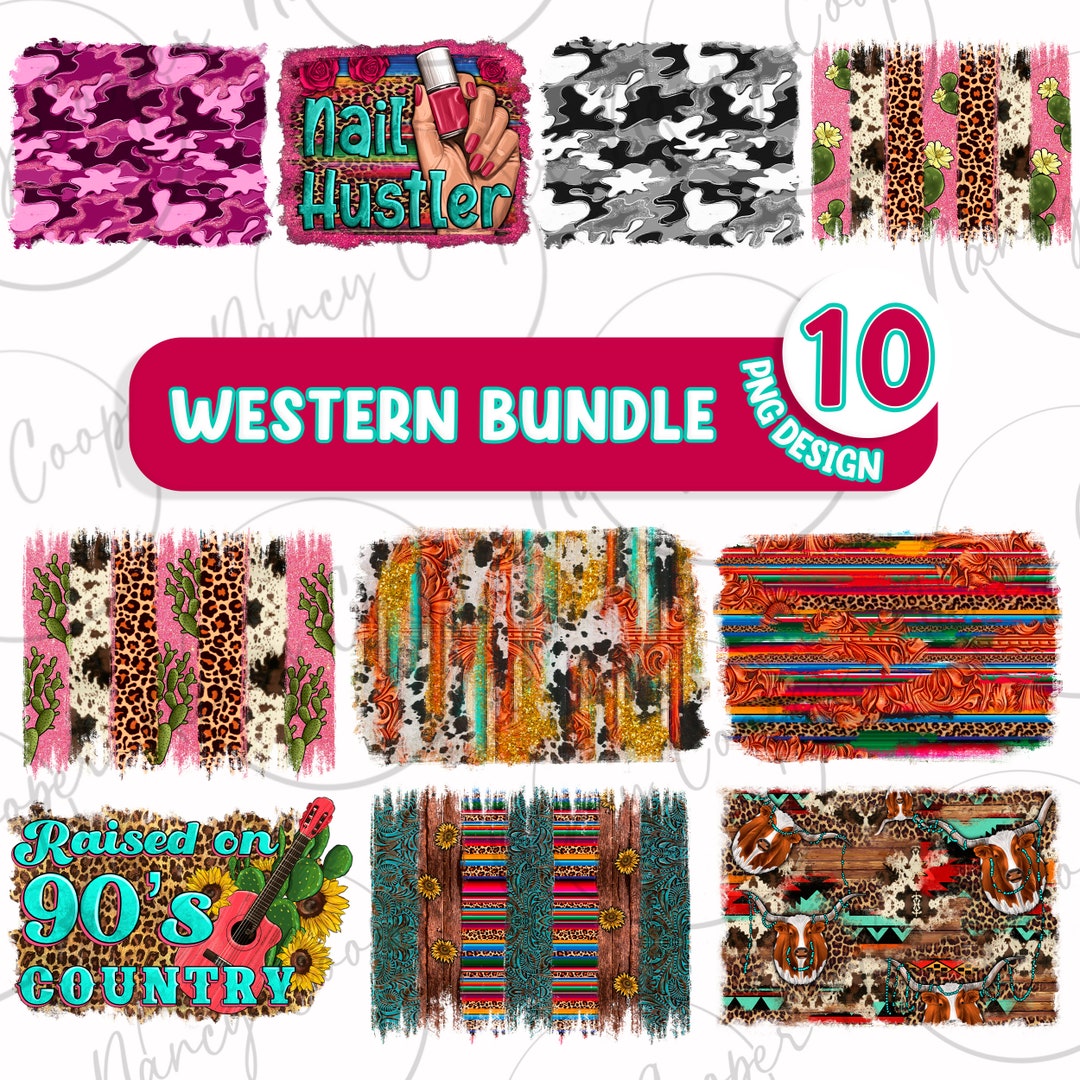 Western Bundle Png Sublimation Design Download, Western Background Png ...