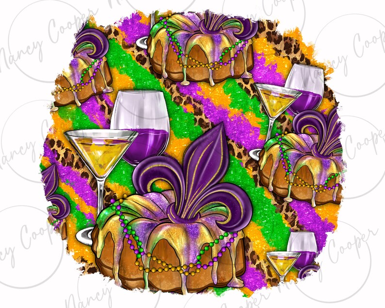 Mardi Gras King Cake Patches Png Bundle Sublimation Design - Etsy