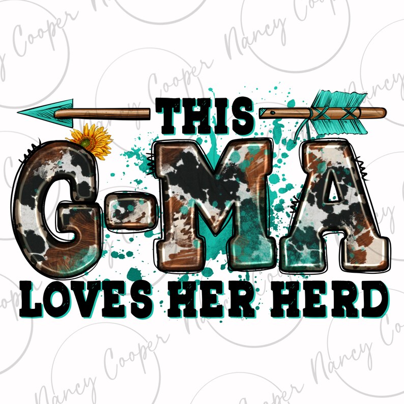 This G-MA Loves Her Herd Heifers Png Sublimation Design Download ...