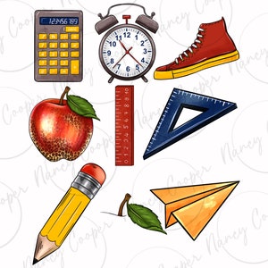 School Alphabet Bundle Png, Back to School Png, School Doodle Letters ...